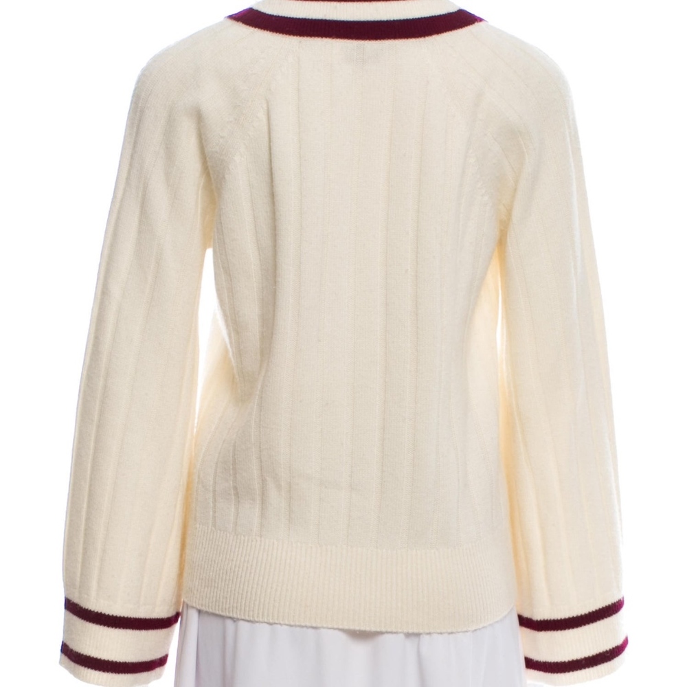 Zimmermann V-Neck Varsity Wool Sweater - Gem